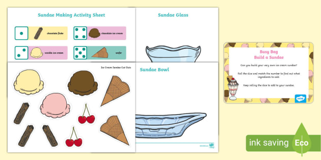 Build a Sundae Busy Bag Prompt Card and Resource Pack