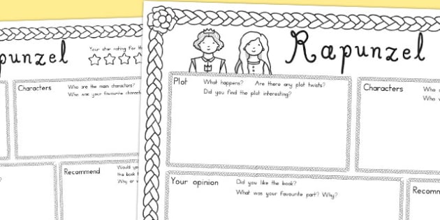 Rapunzel Book Review Writing Frame (teacher made)