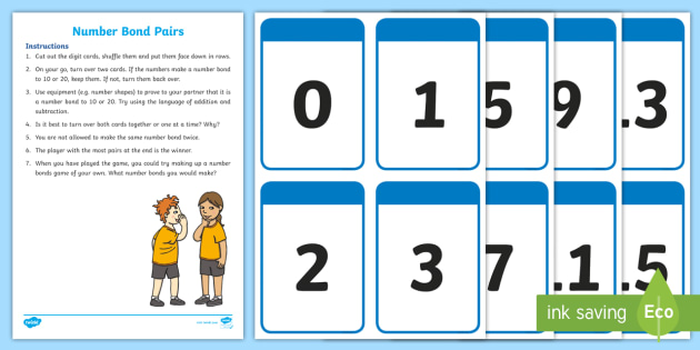 Number Bonds To 20 Maths Mastery Game Worksheet