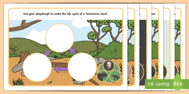 Tasmanian Devil Playdough Mats (teacher made)