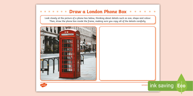 * NEW * Draw a London Phone Box Activity (teacher made)