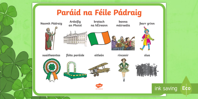 Paráid na Féile Pádraig Large Display Poster Gaeilge - la feile padraig