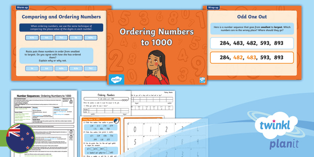 Level 2 Number Sequences: Order numbers up to 1000 Lesson 1