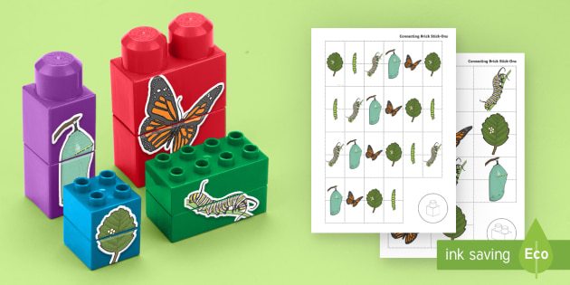 Life Cycle of a Butterfly Matching Connecting Bricks Game