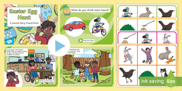 Easter Egg Hunt: A Sound Story PowerPoint (teacher made)