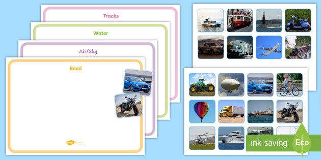 Road vs Air Photo Transport Sorting Activity (teacher made)