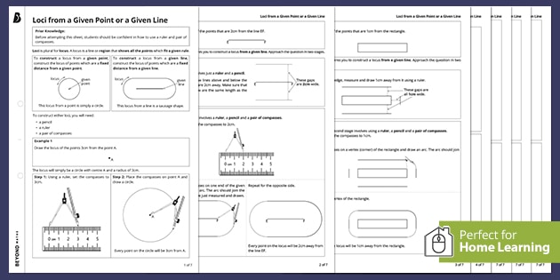 👉 Loci Worksheet: Loci from a Given Point - Home Learning