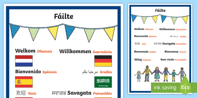 Comharthaí Fáilte: Teangacha Éagsúla (teacher made)