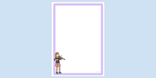 FREE! - Violin Player Page Border (teacher made)