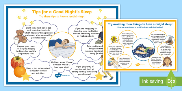 CfE Second Level Sleep Well A4 Display Poster (teacher made)