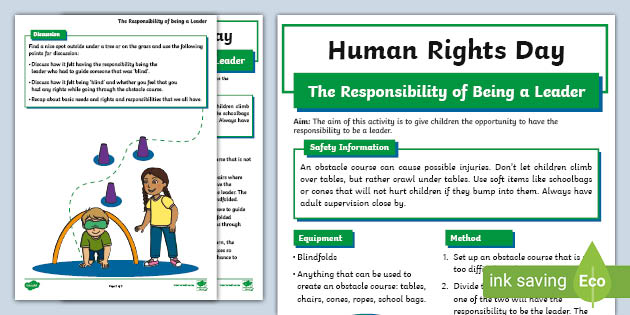 Human Rights Day - Leading Instruction Sheet (teacher made)