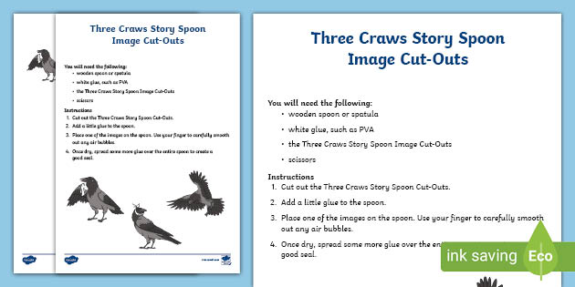 Three Craws Story Spoon Image Cut-Outs (teacher made)
