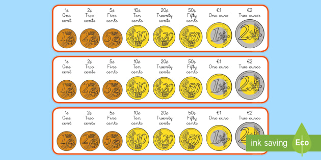 Euros Coin Strips (teacher made)