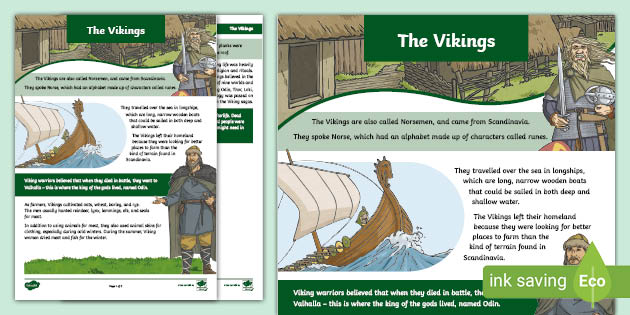 Viking Fact File Worksheets | Third and Fourth Class