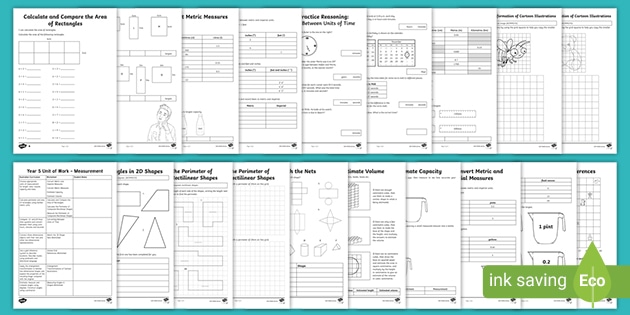 Year 5 Measurement Learning From Home Maths Activity Pack