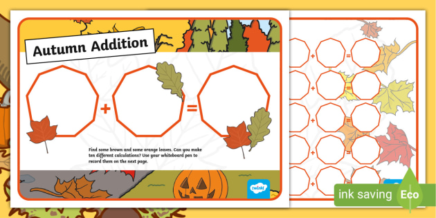 Autumn Maths Addition Activity - Useful Teaching Resource