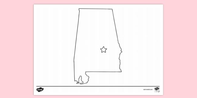 FREE! - Alabama State Colouring | Colouring Sheets