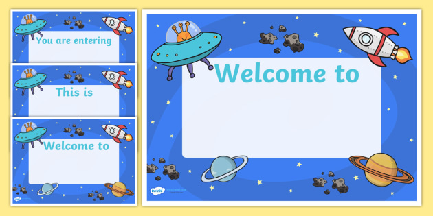 FREE! - Space-Themed Editable Class Welcome Signs - space, space themed