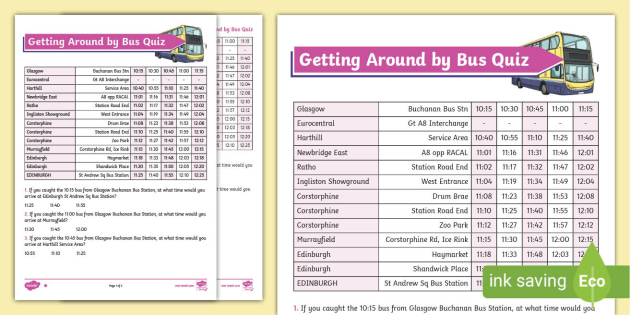 Life Skills: Getting Around by Bus Quiz