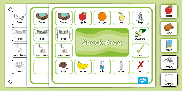Snack Area Communication Board (teacher made)