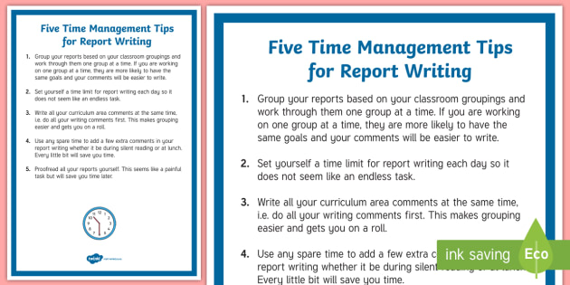 Five Time Management Tips for Report Writing Guide