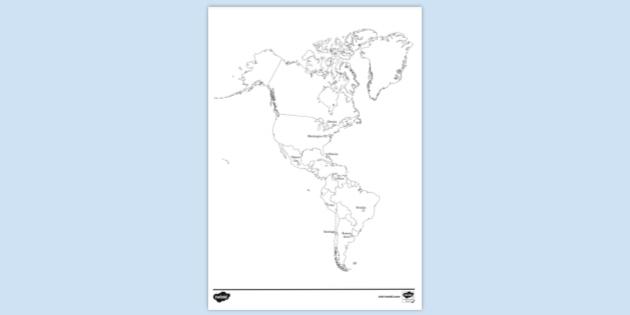 FREE! - Amazing Americas Map Colouring Sheet (teacher made)