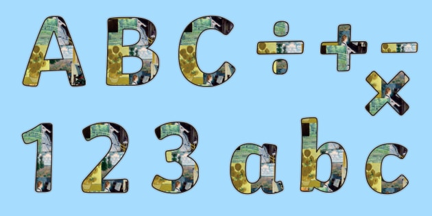 Impressionists, Expressionists and Surrealists Themed A4 Display Lettering