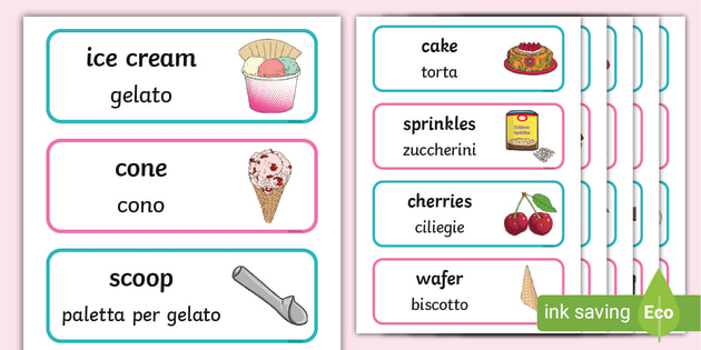 Ice Cream Parlour Role Play Word Cards (teacher made)