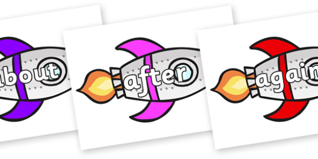 FREE! - KS1 Keywords on Rockets (teacher made)