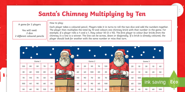 Santa’s Chimney Multiplying By Ten Worksheet / Worksheet