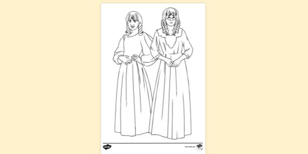 FREE! - Mary Bennet And Kitty Bennet Colouring | Colouring Sheets