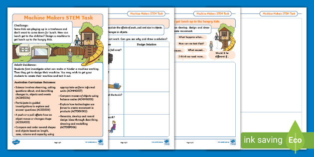 Engaging Machine Makers STEM Task for Year 2.