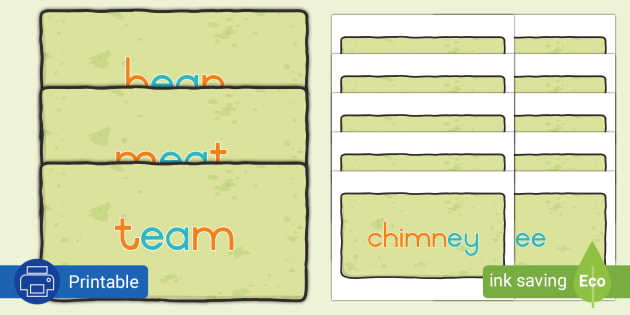 Grade 3 Phonics ea, ee, ey Word Wall Cards (teacher made)