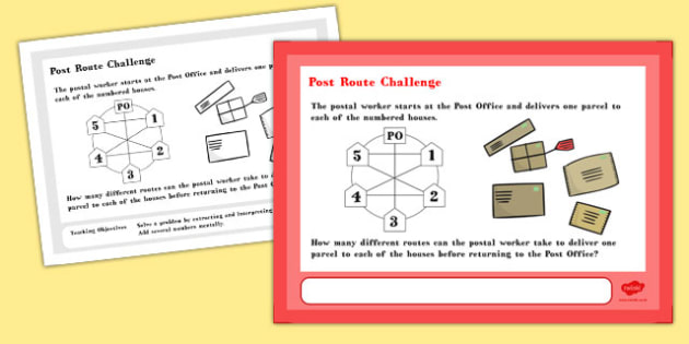Post Route Maths Challenge A4 Display Posters (teacher made)