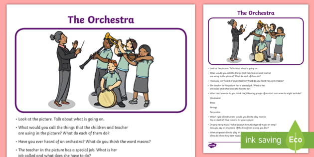 The Orchestra Oral Language Worksheet / Worksheet