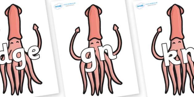 FREE! - Silent Letters on Squids (teacher made)