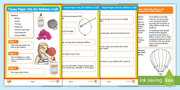 FREE! - EYFS Hot Air Balloon Craft Ideas Activity | Twinkl