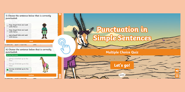 Punctuation in Simple Sentences KS1 English Multiple Choice Quiz