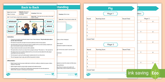 Quick Maths Warm-Up Games | F-2 Australian Learning Resource