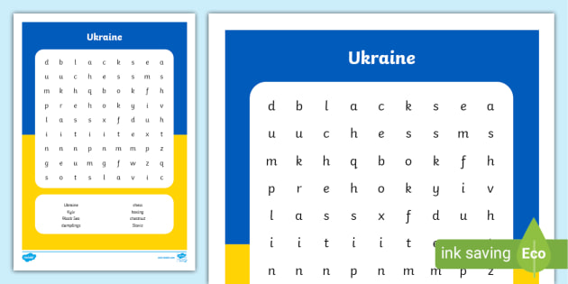KS1 Ukraine Word Search (teacher made)