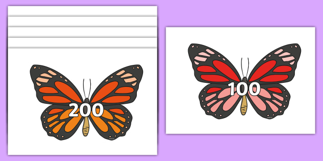 FREE! - Counting in 100s on Butterflies (teacher made)