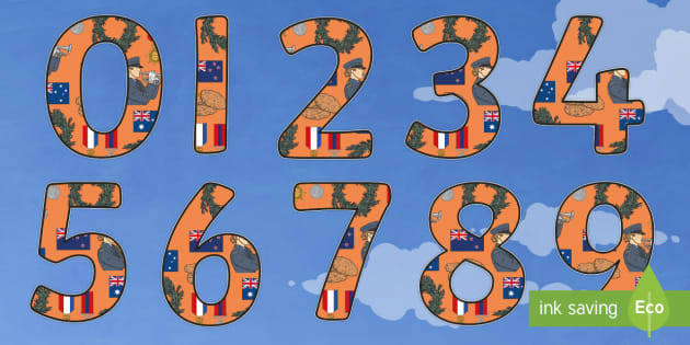 FREE! - Anzac Day Display Numbers (teacher made)