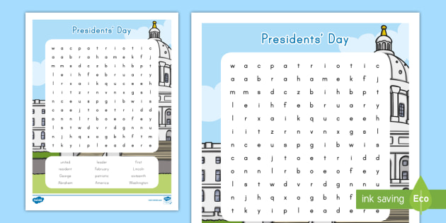 Presidents' Day Word Search