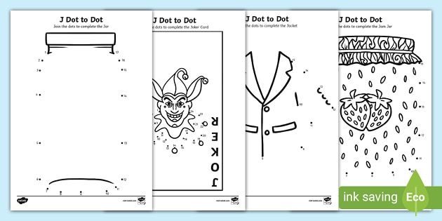 FREE! - Letter Dot to Dot J Activity Sheets - Worksheets - Twinkl