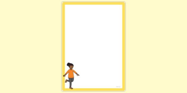 Child Hopping Page Border | Page Borders | Twinkl