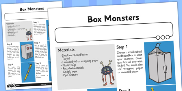 Instructions Box Monsters (teacher made)