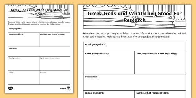 Greek Gods And Goddesses Worksheet Greek Mythology God & Goddesses