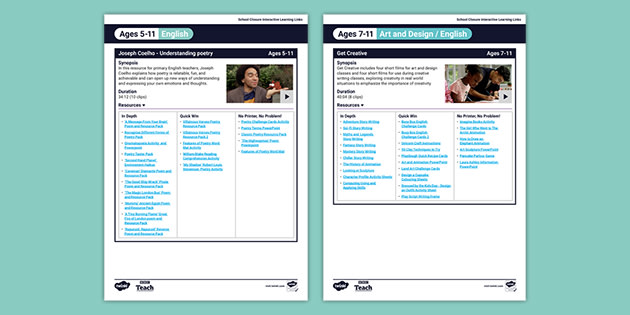 FREE! - BBC Teach | Live Lesson and Resources (teacher made)