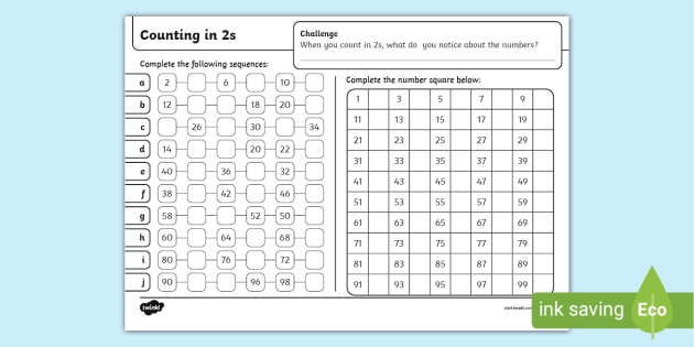 👉 * NEW * Counting in 2s Worksheet (teacher made)