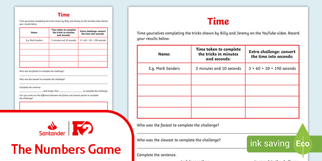 FREE! - 👉 The Numbers Game: Friday Challenge - Time [All Levels]